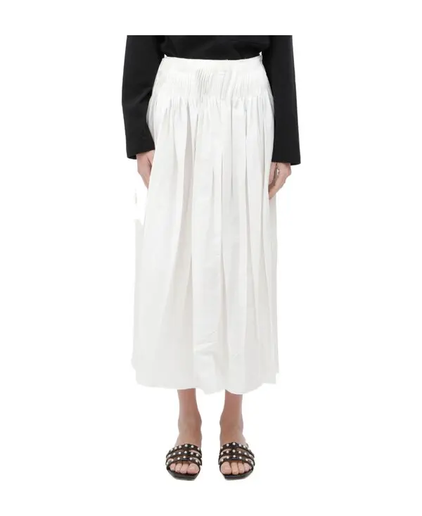 THE ROW High-waist Flared Skirt - White