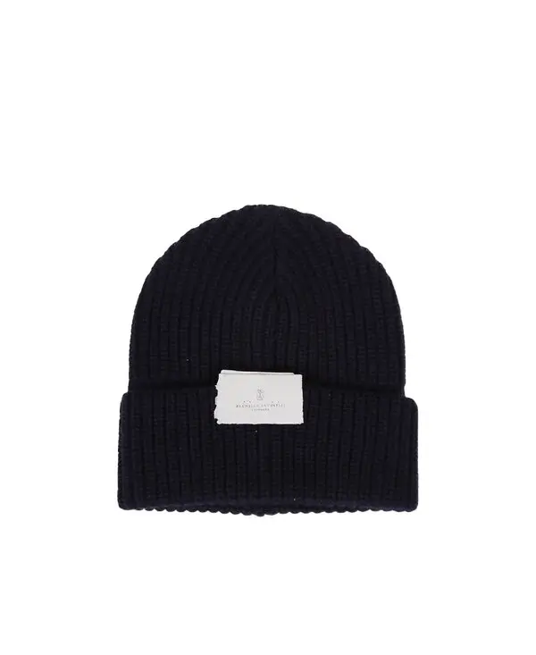 Brunello Cucinelli Cashmere Knit Beanie - Black