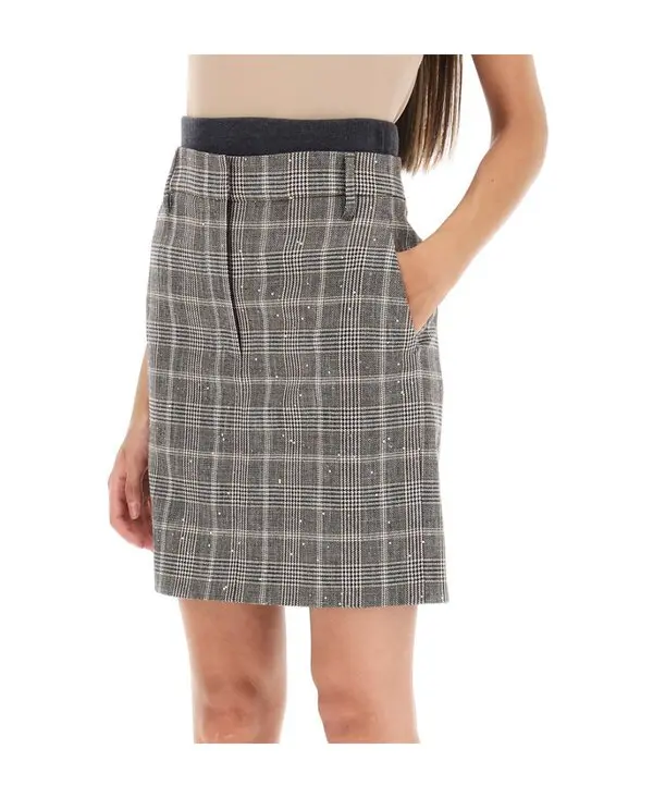 Brunello Cucinelli Plaid Mini Skirt