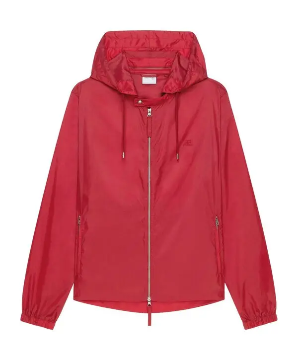 COURREGES Hooded Windbreaker With Embroidered Logos