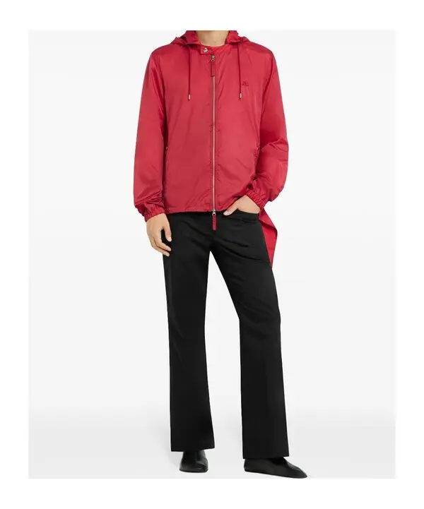 COURREGES Hooded Windbreaker With Embroidered Logos