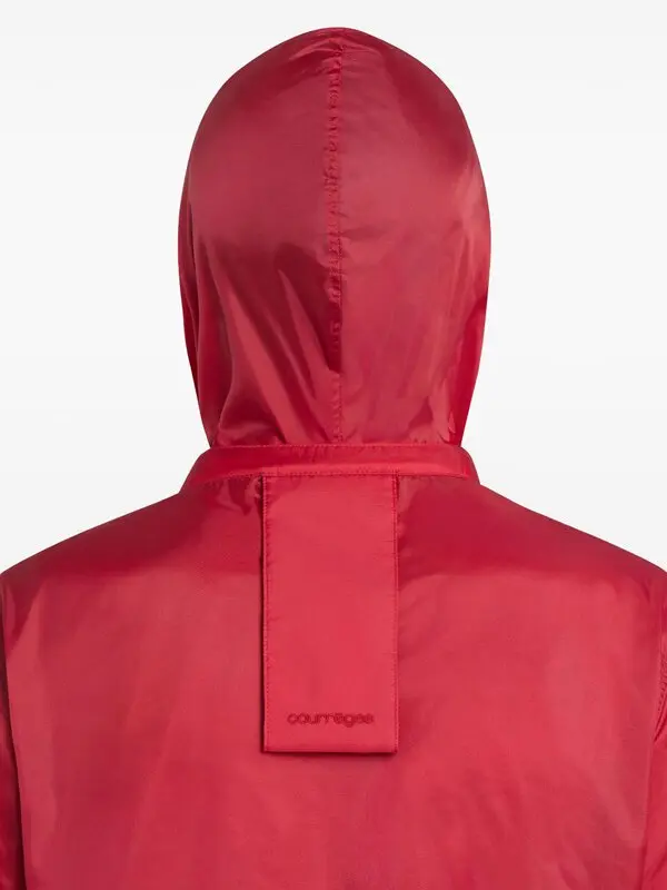 COURREGES Hooded Windbreaker With Embroidered Logos