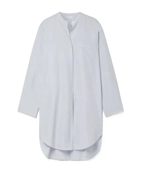 THE ROW Long Sleeve Silk Shirt - Light Blue
