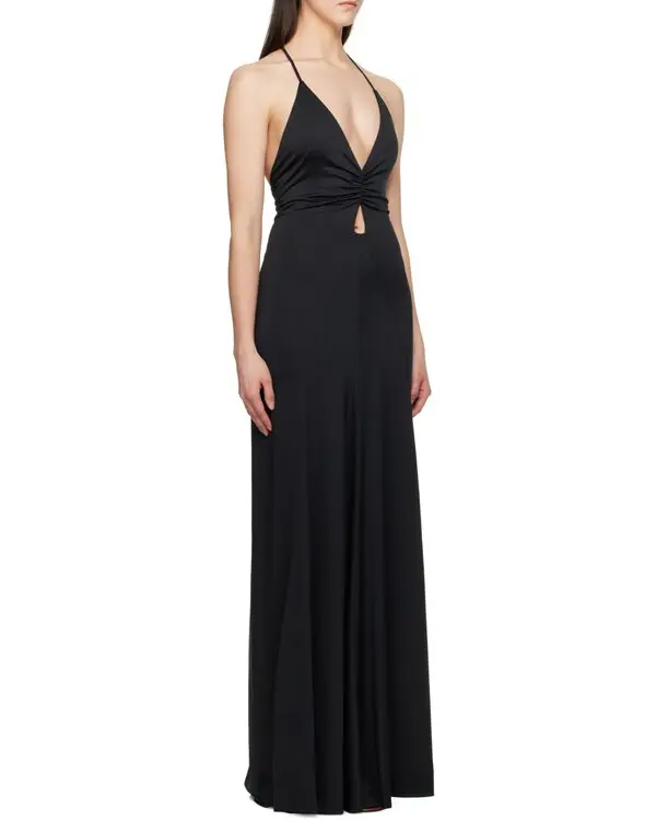 Victoria Beckham V-neck Ruched Maxi Dress