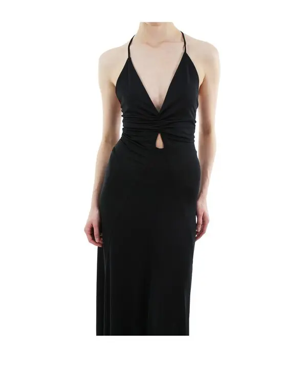 Victoria Beckham V-neck Ruched Maxi Dress