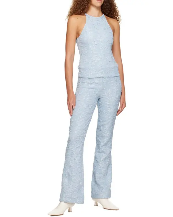 GANNI Floral Jacquard Flared Trousers