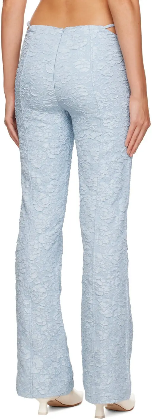 GANNI Floral Jacquard Flared Trousers