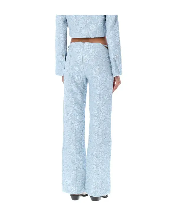 GANNI Floral Jacquard Flared Trousers