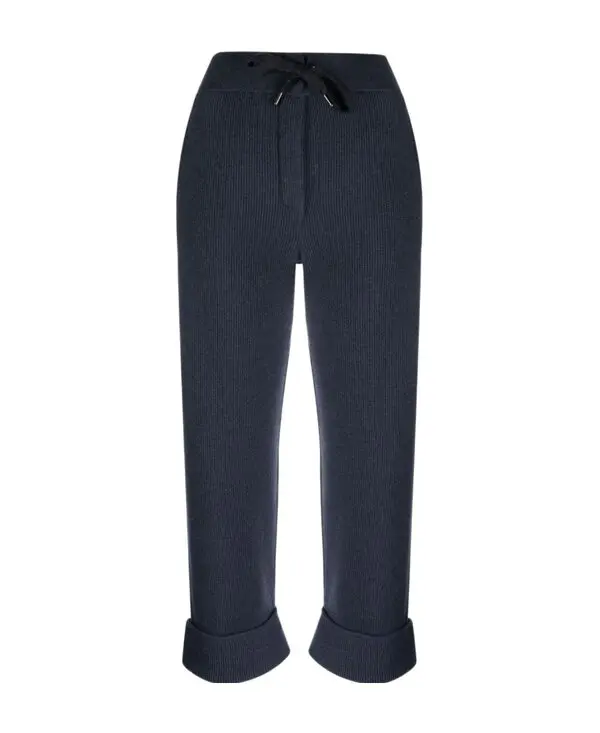 Brunello Cucinelli Cropped Ribbed Trousers With Drawstring Waist