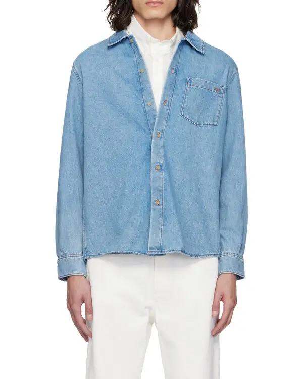 A.p.c. Vittorio Brodée Poitrine Denim Overshirt