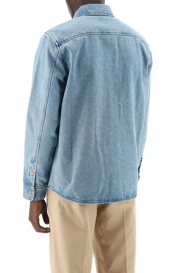 A.p.c. Vittorio Brodée Poitrine Denim Overshirt