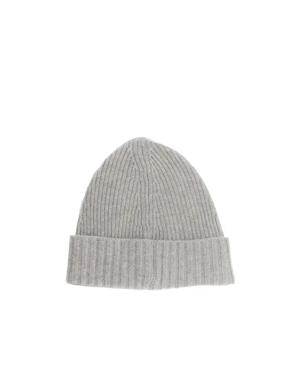 Stone Island Compass Patch Ribbed Knit Beanie