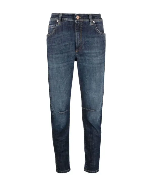 Brunello Cucinelli Logo Patch Straight-leg Jeans