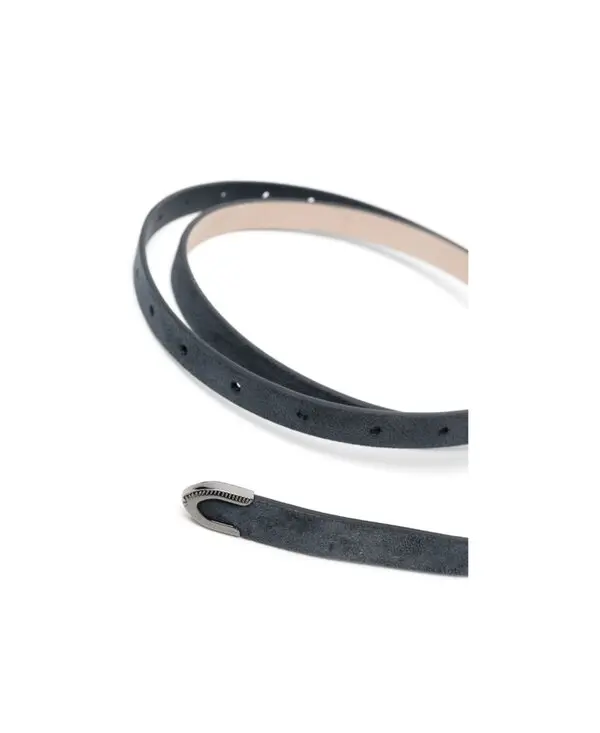 Brunello Cucinelli Engraved Buckle Leather Belt