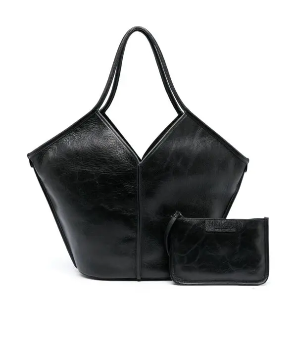 Hereu Calella Distressed Leather Tote Bag - Black