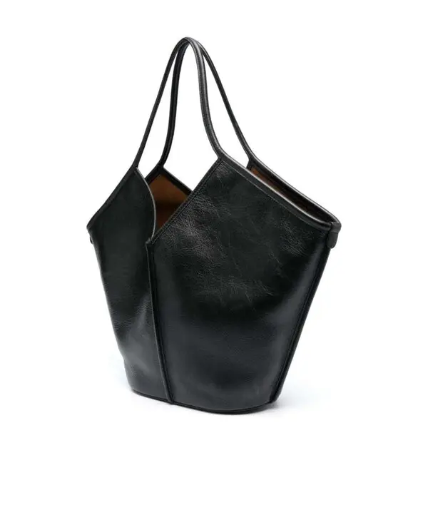 Hereu Calella Distressed Leather Tote Bag - Black