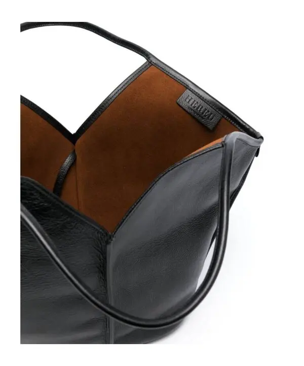 Hereu Calella Distressed Leather Tote Bag - Black