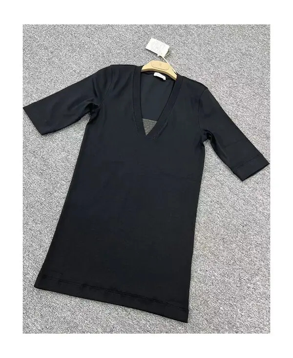 Brunello Cucinelli Monili Chain-embellished V-neck T-shirt - Black