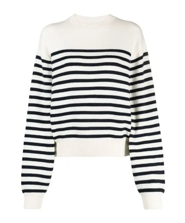 Khaite Striped Crewneck Knit Sweater - No