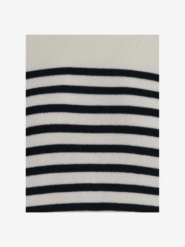 Khaite Striped Crewneck Knit Sweater - White