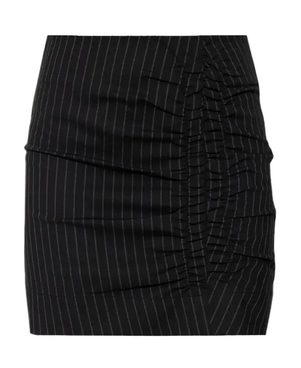 GANNI Stretch Stripe Mini Skirt - Black