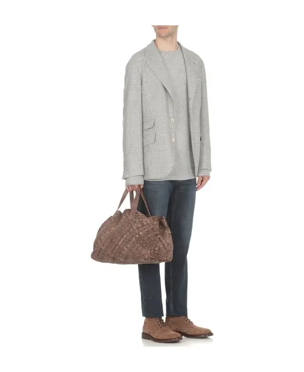 Brunello Cucinelli Checked Wool-silk Blazer