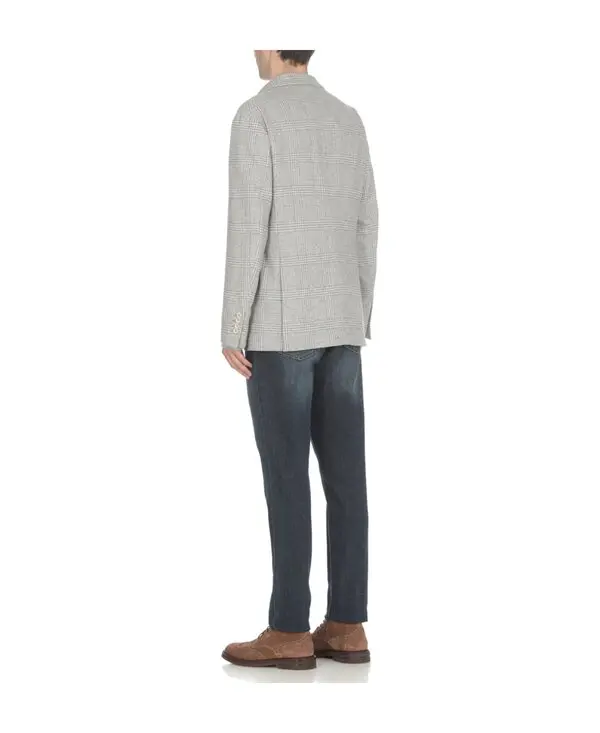 Brunello Cucinelli Checked Wool-silk Blazer