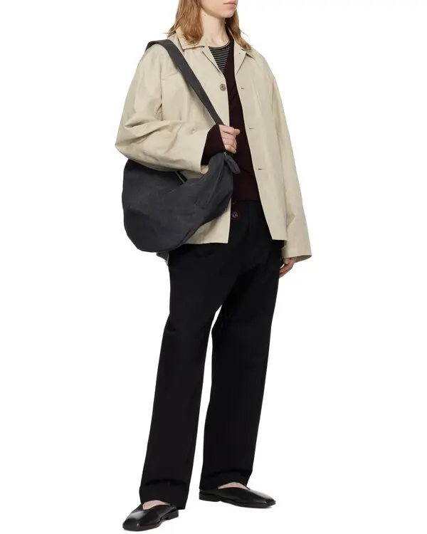 LEMAIRE Pleated Straight Leg Trousers - Black
