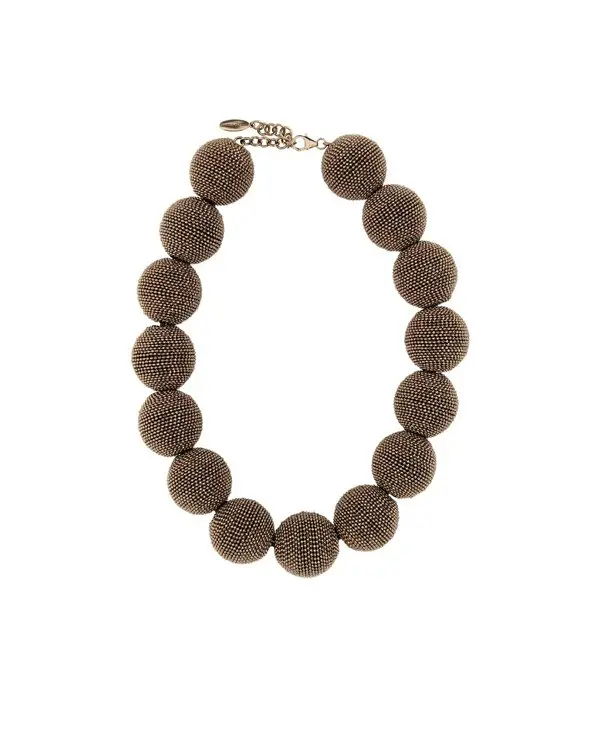 Brunello Cucinelli Beaded Necklace With Monili Embellishment - Yellow