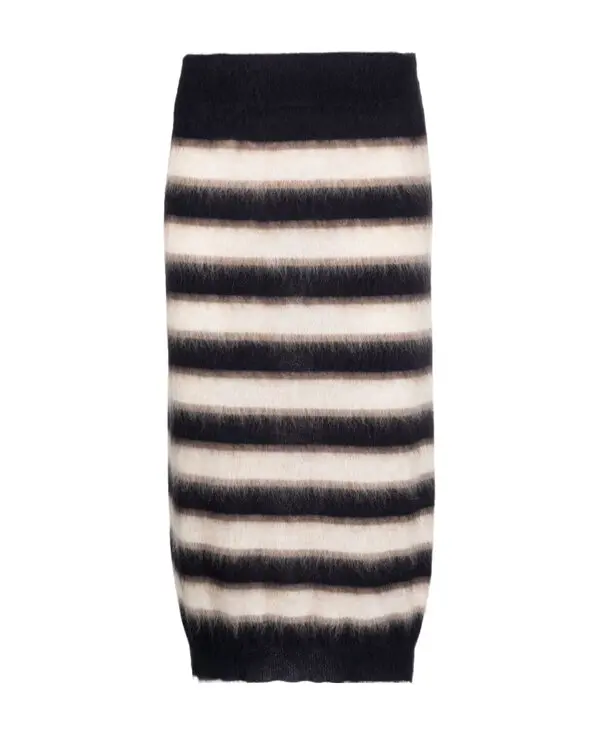 Brunello Cucinelli Striped Knitted Midi Skirt