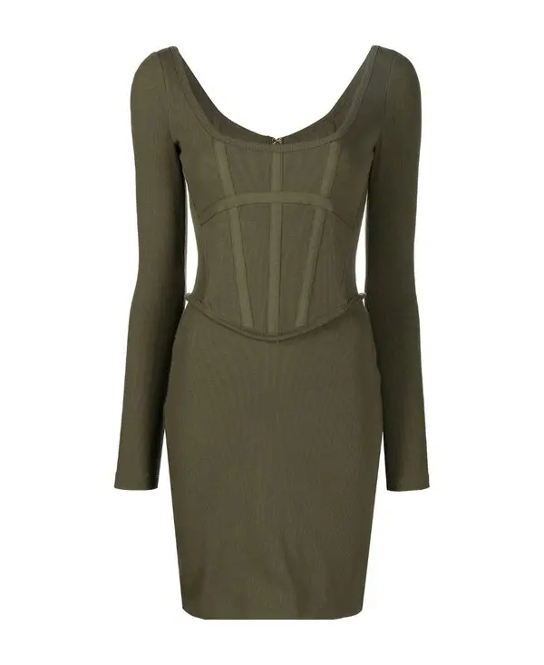 DION LEE Corset Long Sleeve Mini Dress