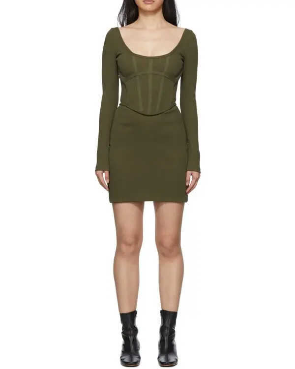 DION LEE Corset Long Sleeve Mini Dress