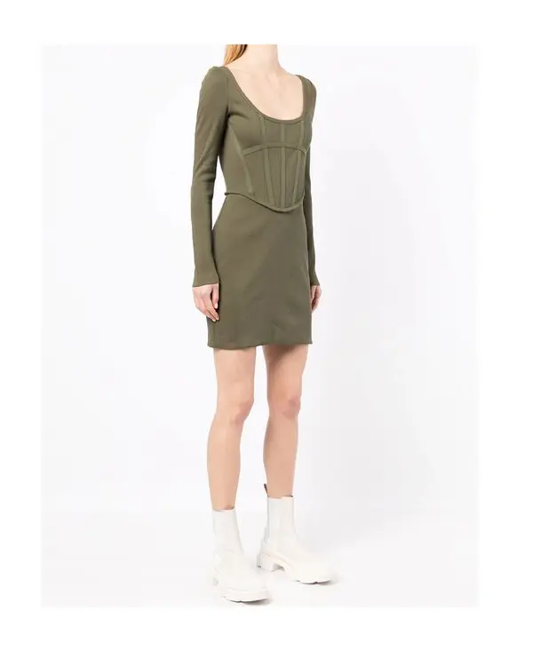DION LEE Corset Long Sleeve Mini Dress