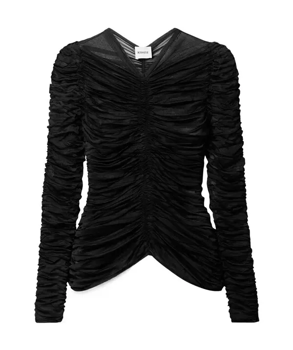 Khaite Pleated Mesh Top