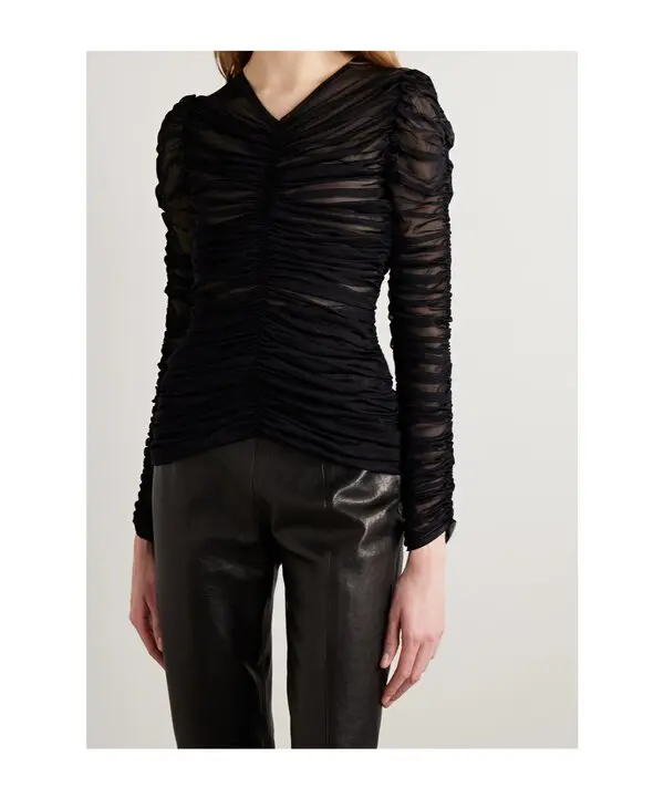 Khaite Pleated Mesh Top