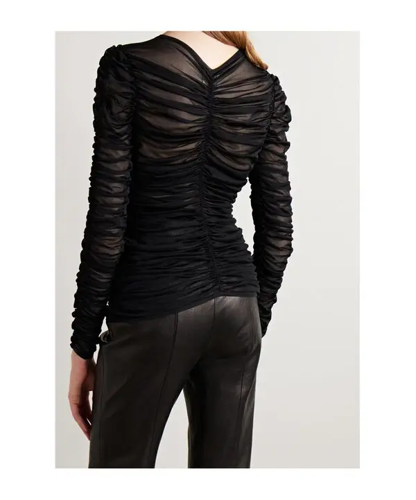 Khaite Pleated Mesh Top