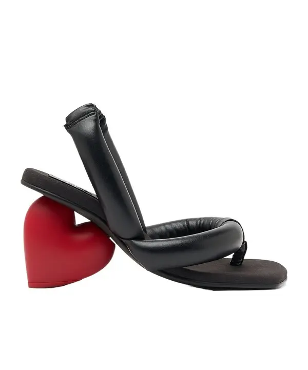YUMEYUME Square Toe High Heel Sandals With Heart Detail