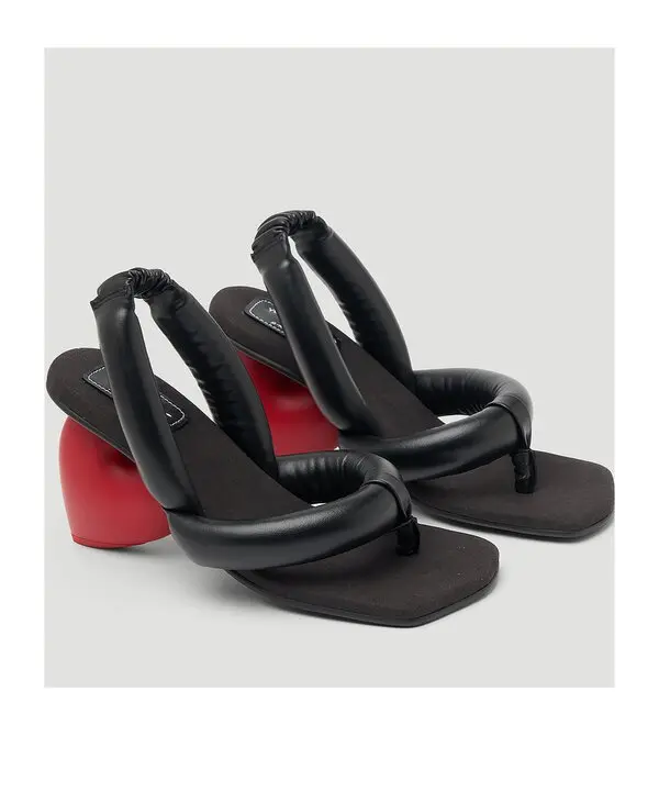 YUMEYUME Square Toe High Heel Sandals With Heart Detail