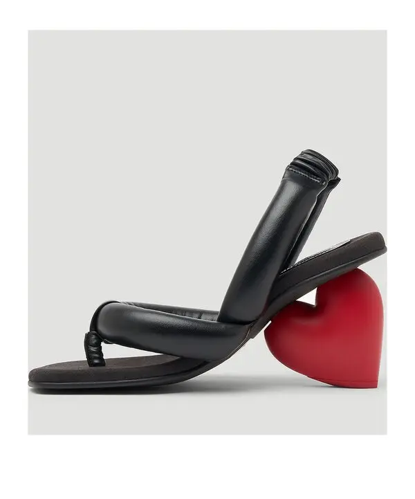 YUMEYUME Square Toe High Heel Sandals With Heart Detail