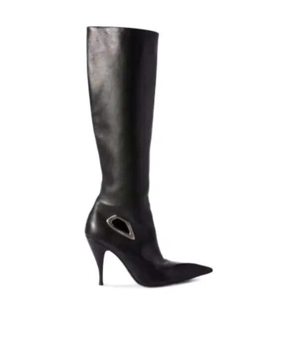 Off-White Crescent Pointed-toe Boots - Black
