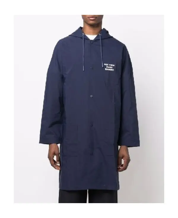 Drole De Monsieur Slogan-print Hooded Windbreaker