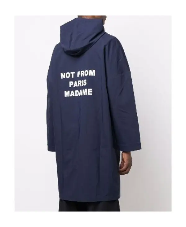 Drole De Monsieur Slogan-print Hooded Windbreaker
