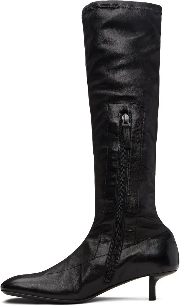 Marsèll Mid Calf Square Toe Zip Up Boots