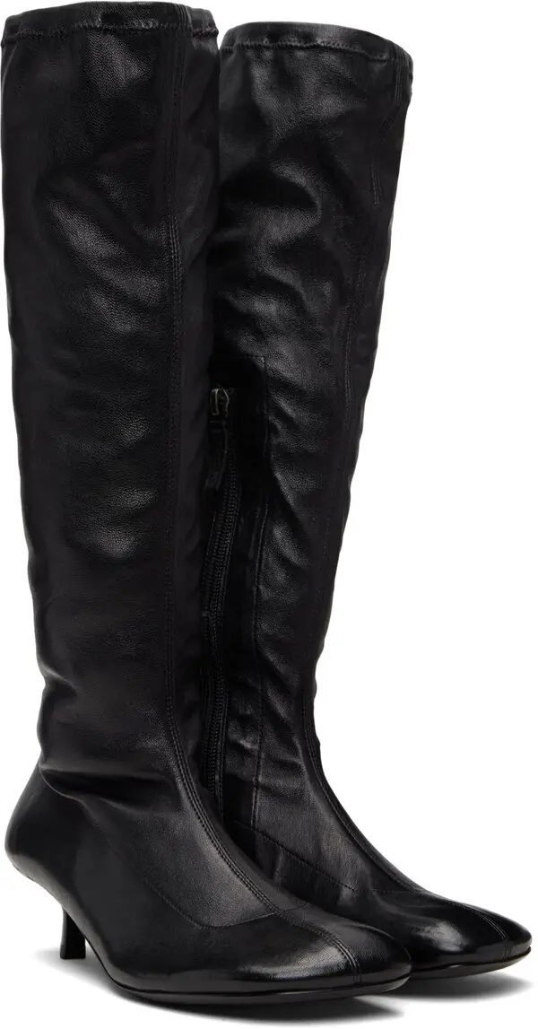 Marsèll Mid Calf Square Toe Zip Up Boots