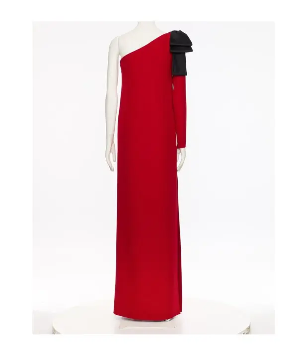 Valentino Garavani One-shoulder Bow Maxi Dress