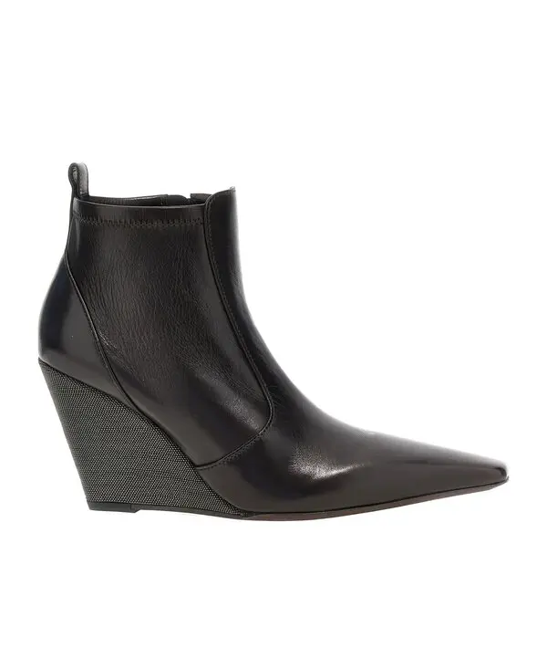 Brunello Cucinelli Heeled Wedge Ankle Boots
