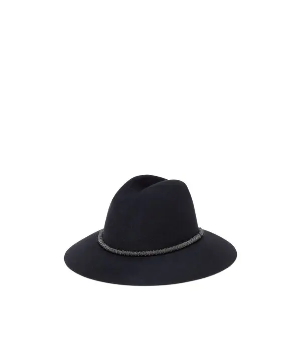 Brunello Cucinelli Braided Band Felt Fedora - Black