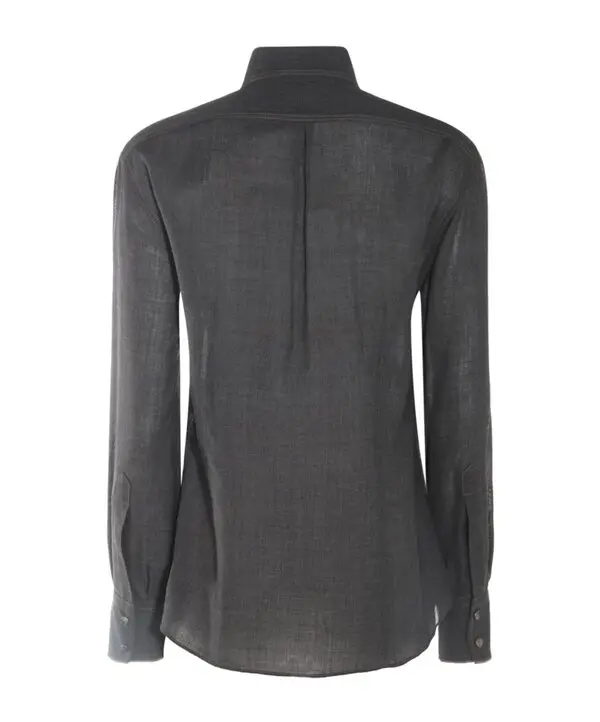 Brunello Cucinelli Long Sleeve Lapel Neck Shirt