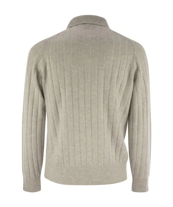Brunello Cucinelli Long Sleeve Knitted Polo Jumper