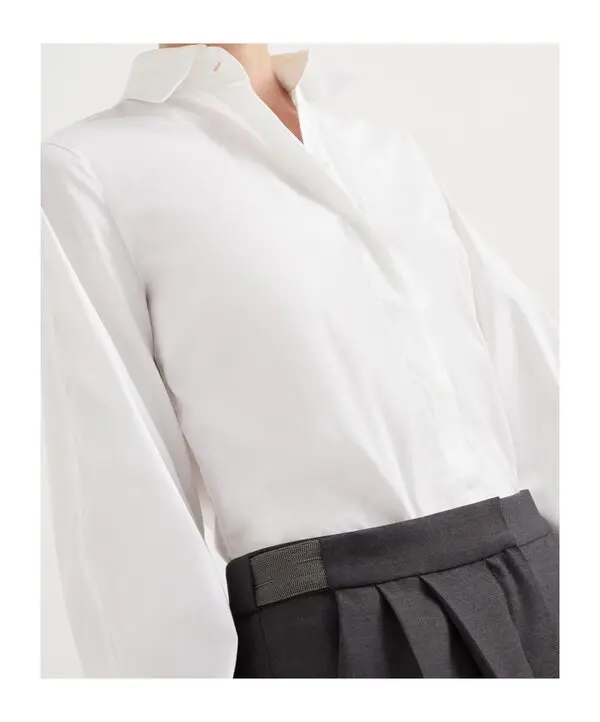 Brunello Cucinelli High Rise Wide Leg Trousers With Buckled Detail